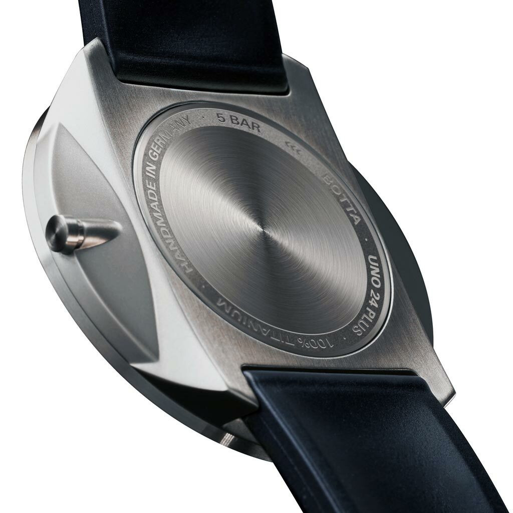 Botta UNO 24 one hand 24-hour Swiss quartz watch with 45mm titanium ...