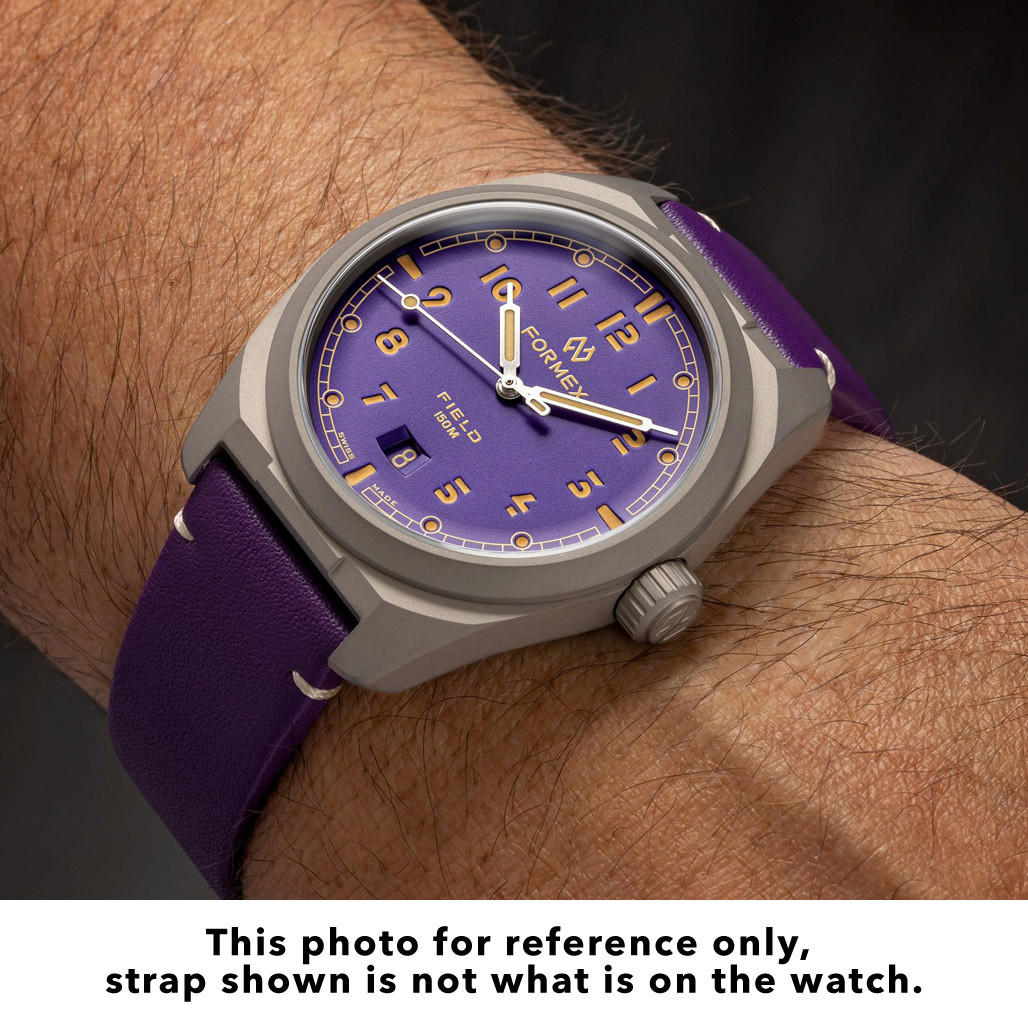 Formex Swiss Automatic Field Watch with Ultra-Violet Dial and Velcro ...