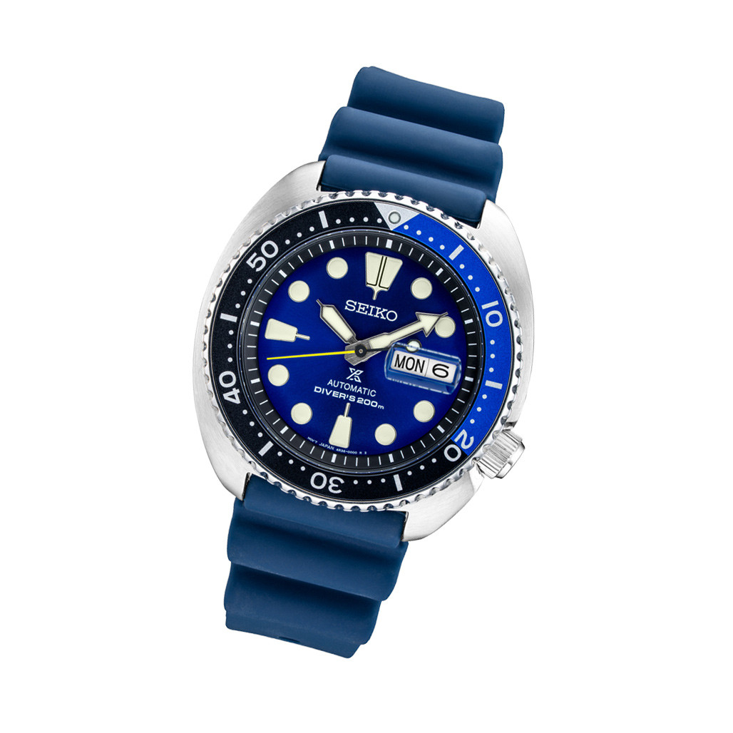 Seiko Turtle Prospex Automatic Dive Watch with Blue Dial and Silicone ...