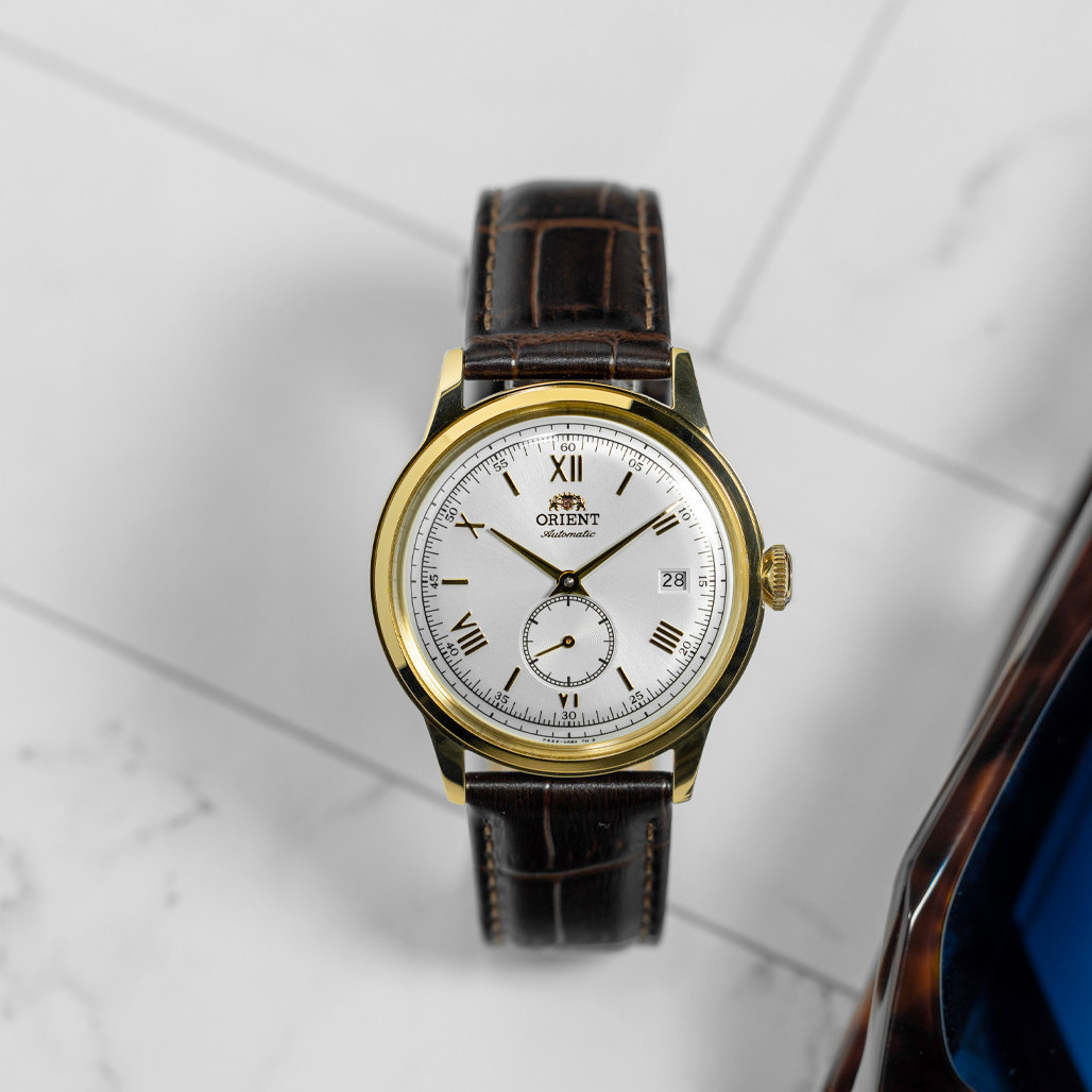 Orient Bambino Version 2 Small Seconds with Yellow Gold White Dial #RA ...