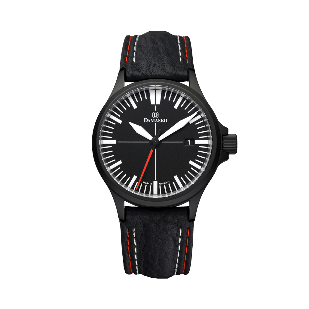 Damasko Black Steel Automatic Watch with Date #DK32BK