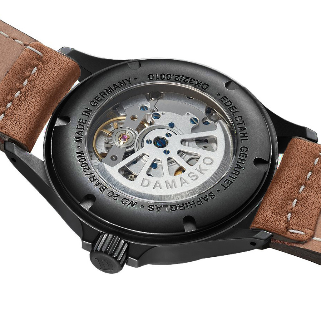 Damasko Black Steel Automatic Watch with Date #DK32BK