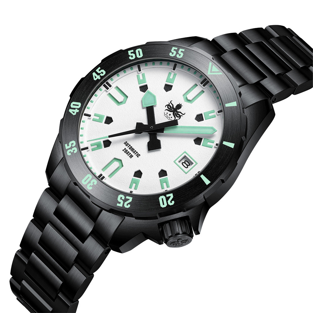 PHOIBOS APOLLO DLC 200M Automatic Diver With Matte White Dial #PY056EX