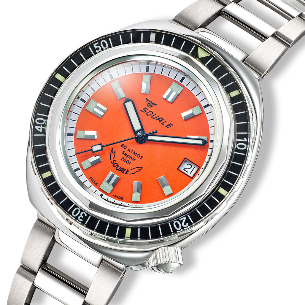 Squale 2001 Heritage Dive Watch with Orange Dial #2001BKOR.AC