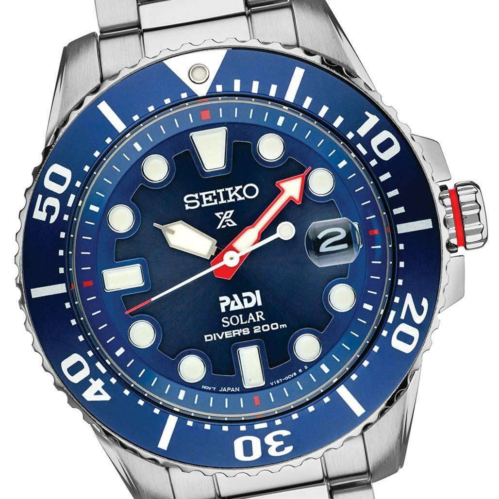 Seiko Special Edition PADI Prospex Solar Dive Watch with Blue Dial and ...
