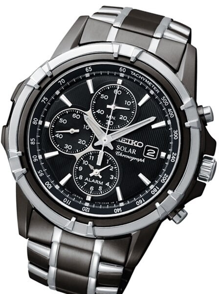 Seiko Solar Powered Chronograph Alarm Watch with 44mm Two-Tone ...