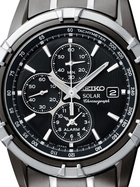 Seiko Solar Powered Chronograph Alarm Watch with 44mm Two-Tone ...