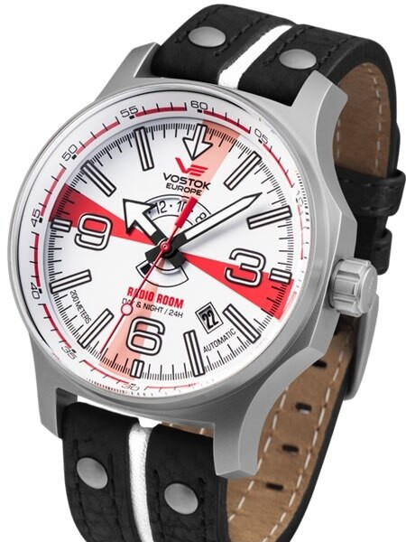 Vostok-Europe Radio Room, Automatic Watch with White-Red Dial #595A532