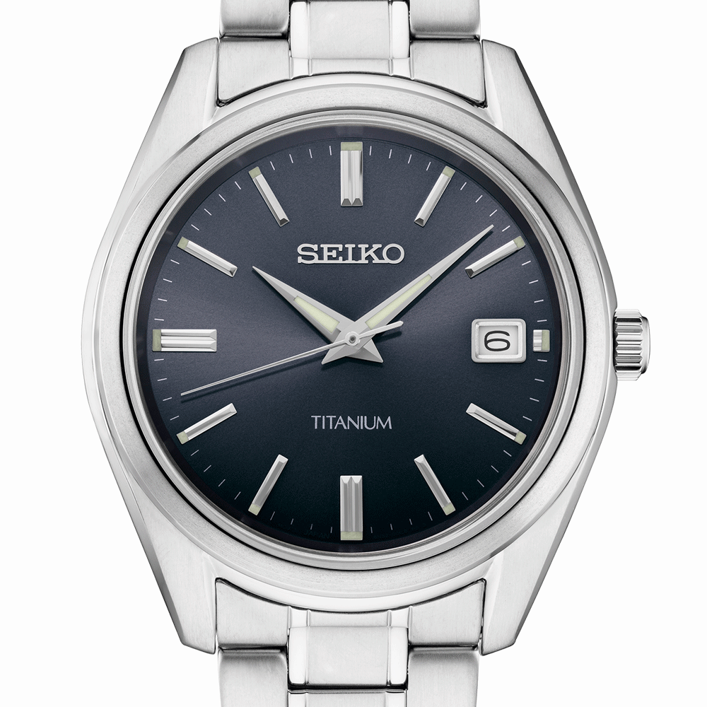 Seiko 40mm Titanium Quartz Watch with Sapphire Crystal and Titanium ...