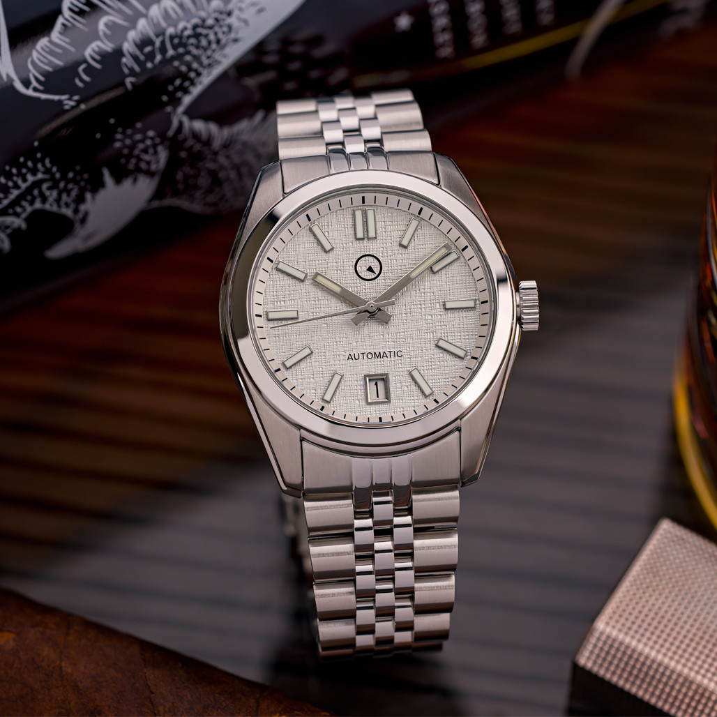 Islander Brookville Hi-Beat Automatic Dress Watch with Linen Dial #ISL-131