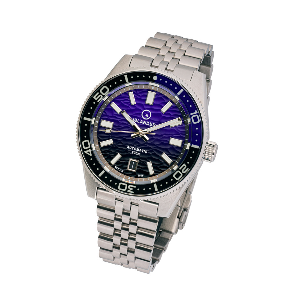 Islander Northport Hi-Beat Automatic Dive Watch with Black and Purple ...