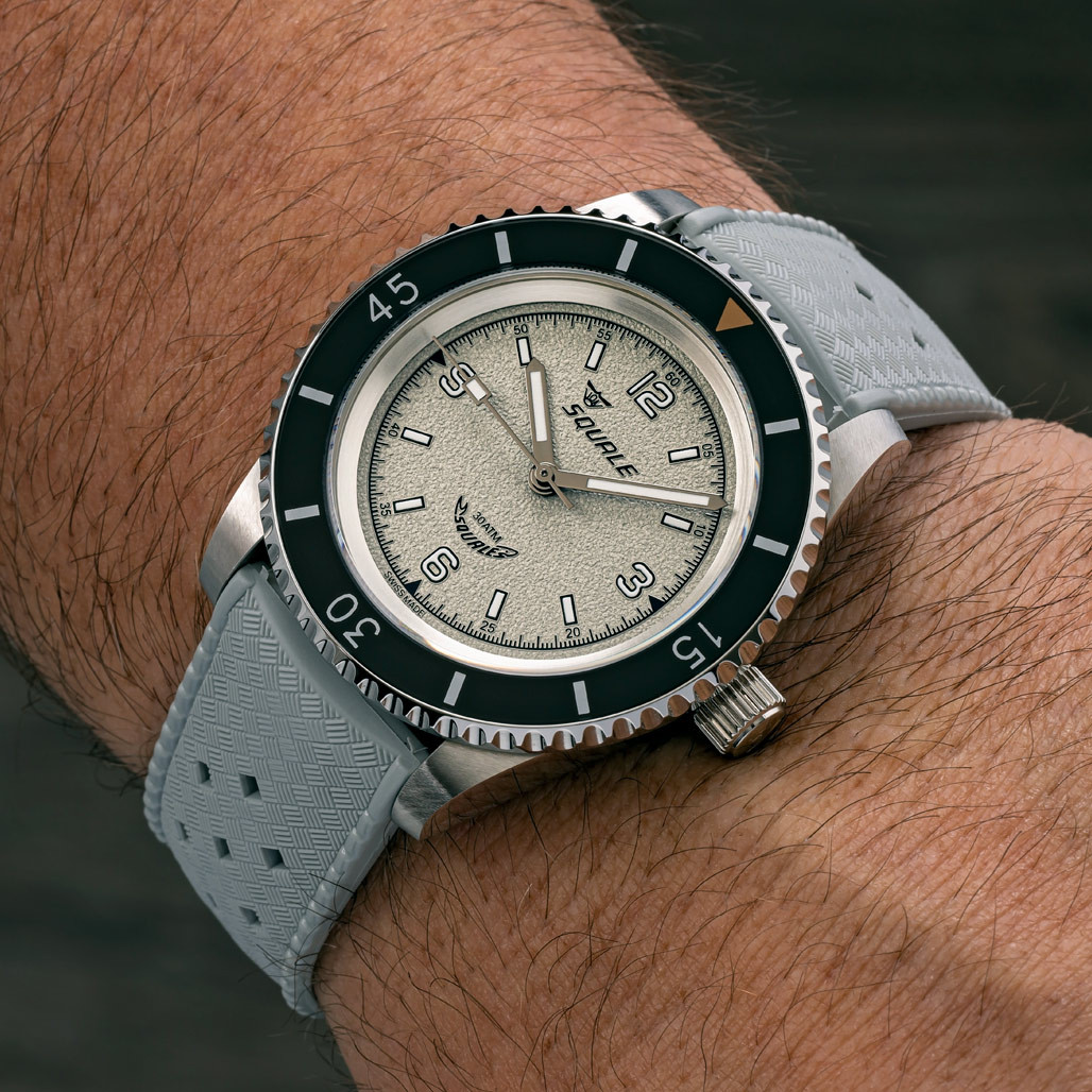 Squale Montauk 300 Meter Swiss Made Automatic Dive Watch with Grey Sand ...