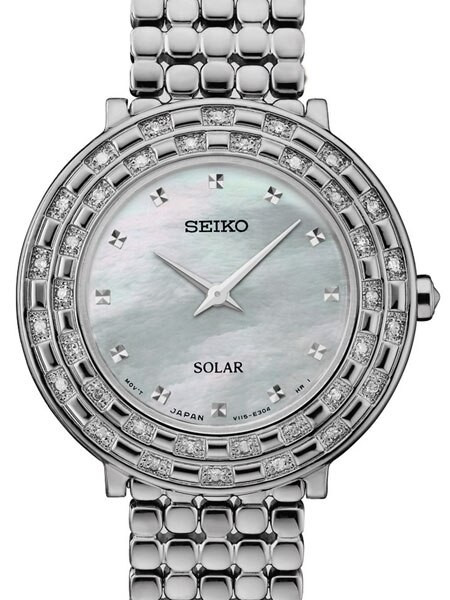 Seiko SUP373 Solar Powered Dress Watch with Mother of Pearl dial, and ...