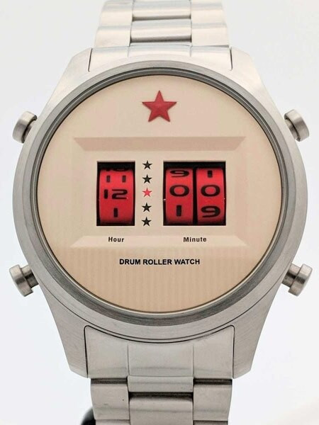 Red Star Drum Roll Quartz Watch #8395G-C