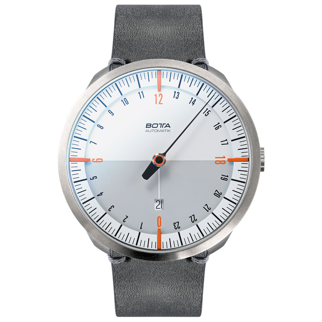 Botta UNO 24 one hand 24-hour Swiss Automatic watch with 45mm titanium ...