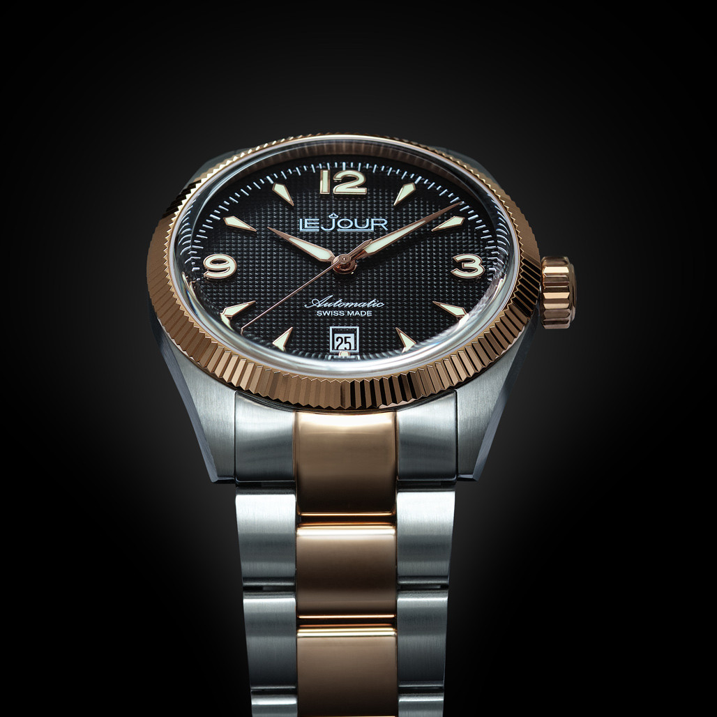 Le Jour Brooklyn Swiss Automatic Two-Tone Rose Gold Dress watch with ...