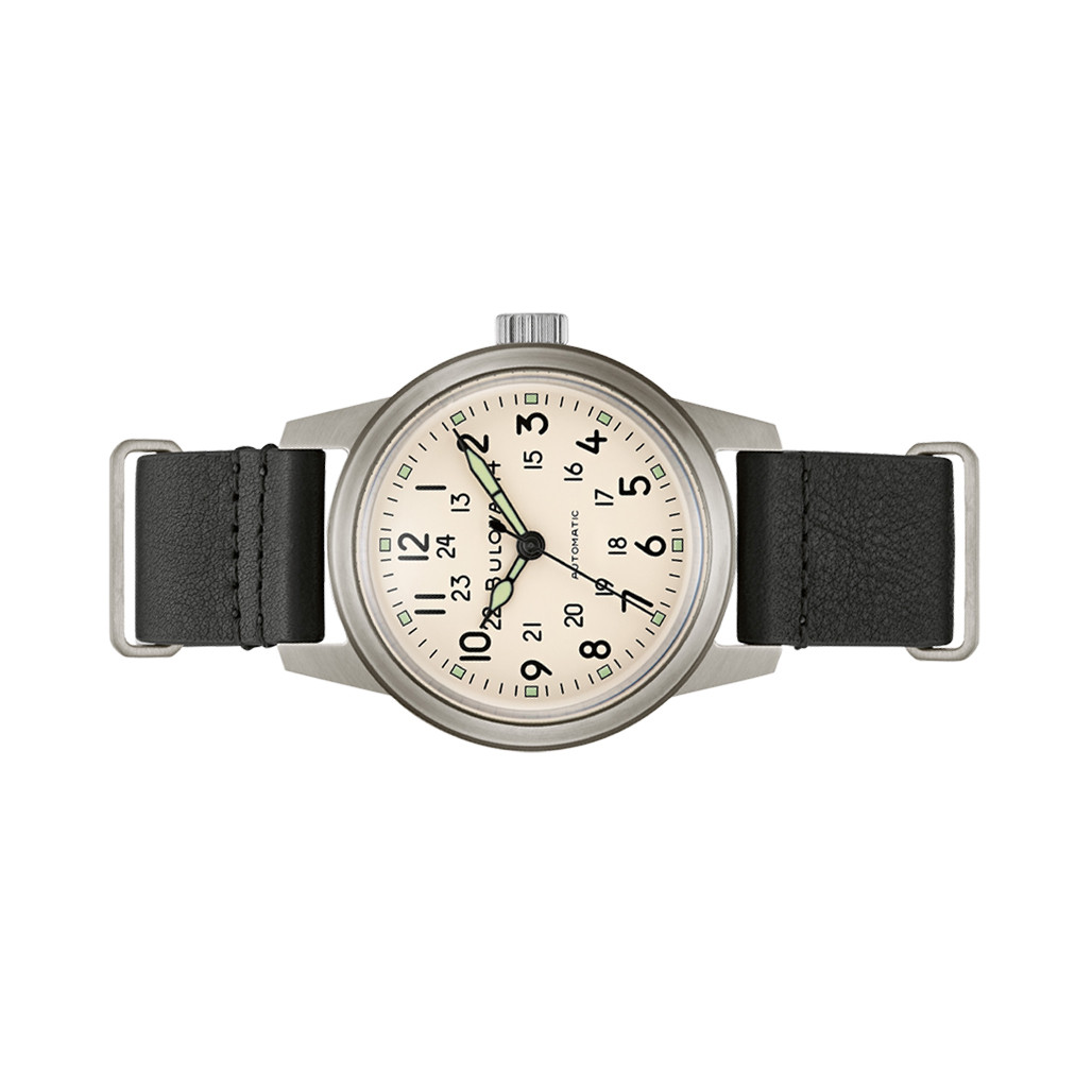 Bulova Hack Automatic Field Watch with 38mm Case and Cream Dial #96A246