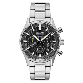 Seiko Essentials Quartz Chronograph with Black Dial and Steel Bracelet ...