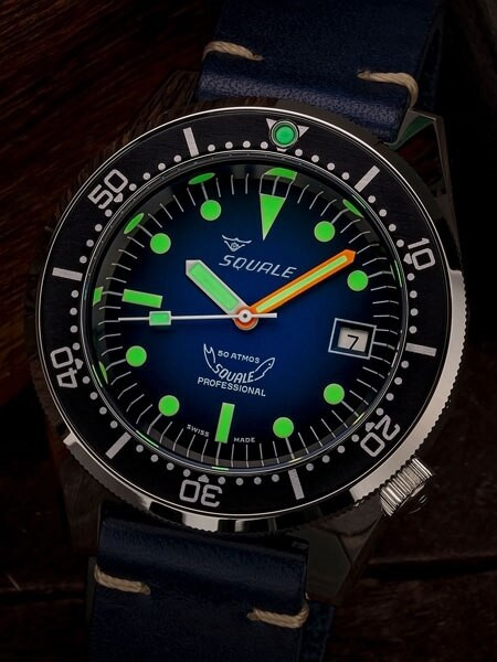 Squale 500 Meter Swiss Made Automatic Dive Watch with Blue Dial #11521 ...