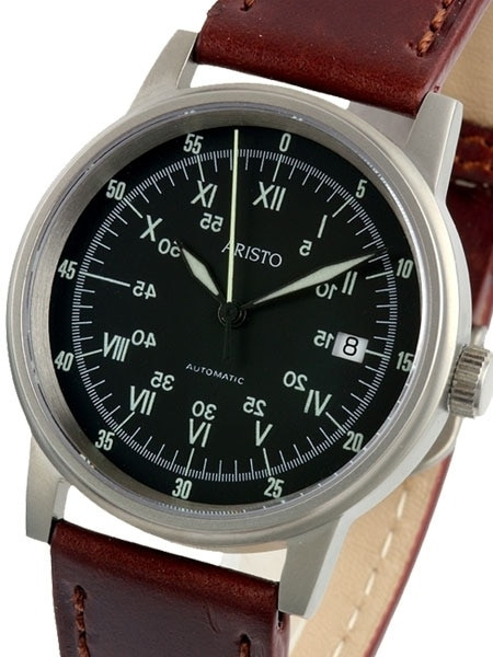 Aristo 5H87 Swiss Automatic Watch with Black Sextant Dial #5H87