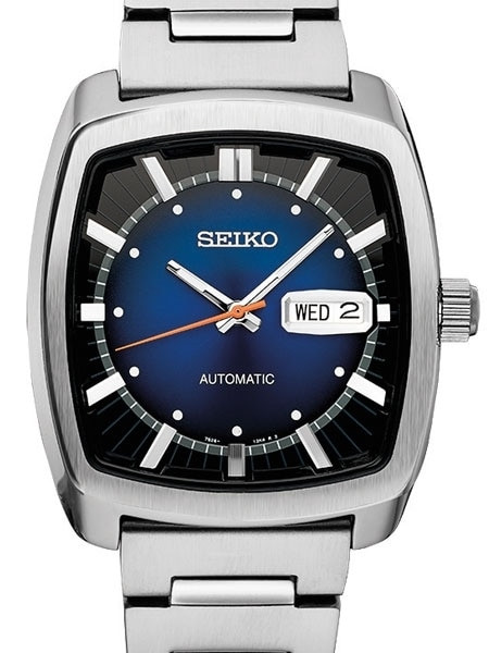 Seiko Recraft series Automatic Watch with rectangular case and blue ...