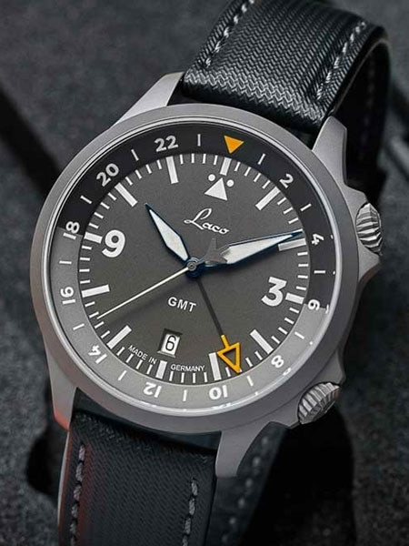 Laco Frankfurt 862120 GMT Swiss Automatic Dual-Time Pilot Watch with ...