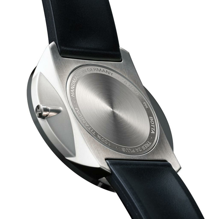 Botta UNO 24 one hand 24-hour Swiss quartz watch with 45mm titanium ...