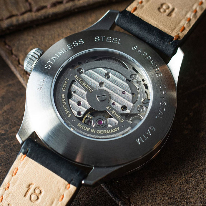 Laco 39mm Neapel Type A Dial Automatic Pilot Watch with Sapphire ...