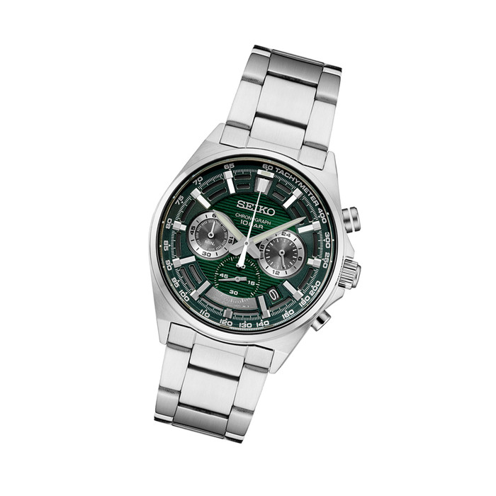 Seiko Quartz Chronograph with Multi-Layer Green Dial #SSB405