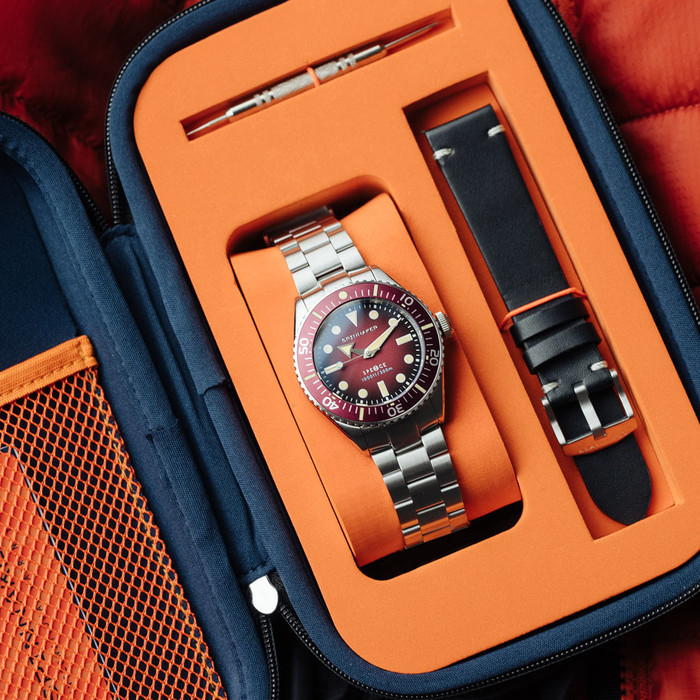Spinnaker Spence 300 Automatic "Thin" Dive Watch with Crimson Red Dial ...