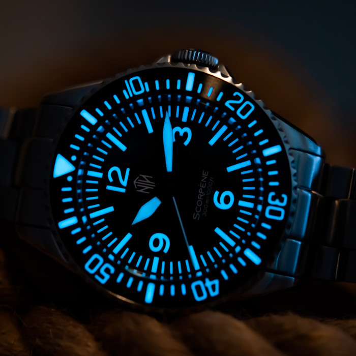 NTH Scorpene Black Hi-Beat Automatic Dive Watch without Date #WW-NTH-SCKN