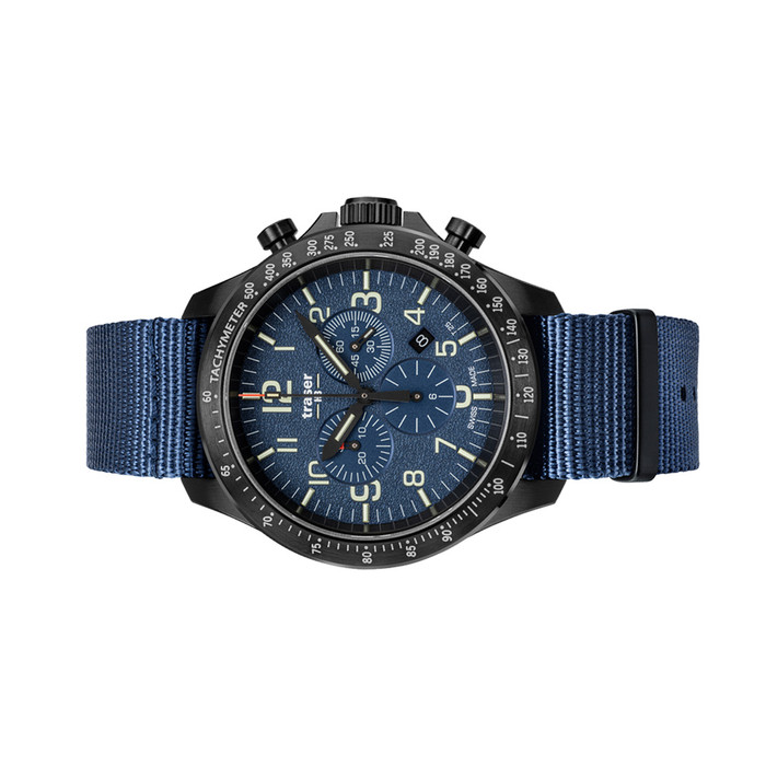 Traser P67 Officer Pro Chronograph Blue Tritium Watch #109461
