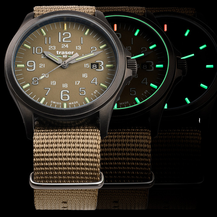 Traser P67 Officer Pro GunMetal with Khaki Dial and Tritium #108631