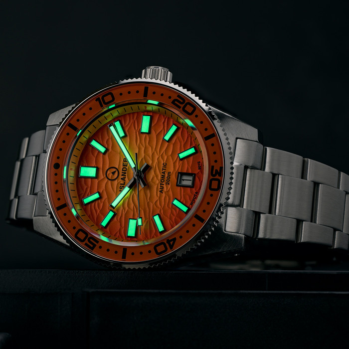 Islander Northport "Fireball" Hi-Beat Automatic Dive Watch with Sunset ...