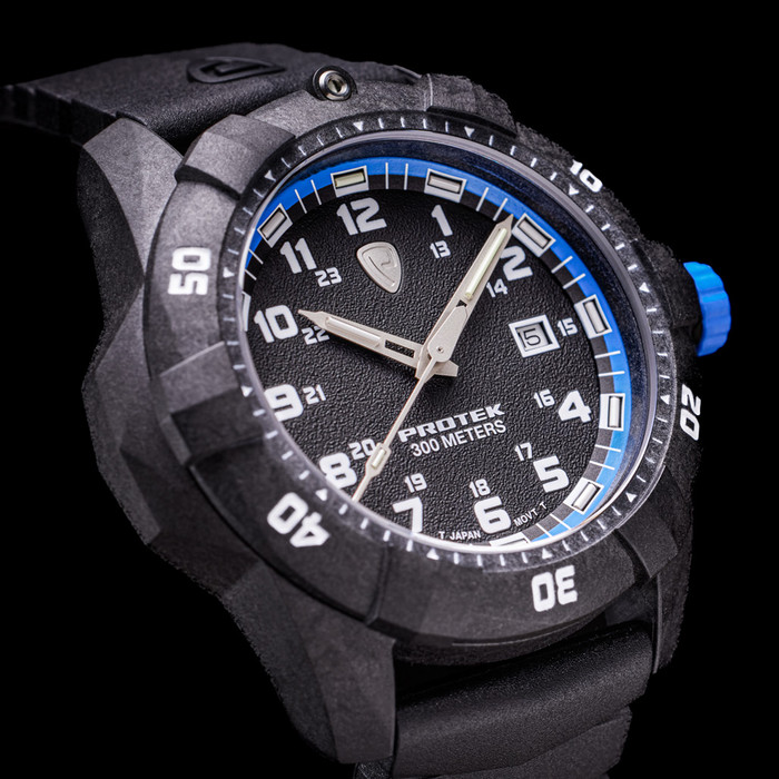 Protek Carbon Composite Tritium Dive Watch 1000 Series with Blue ...