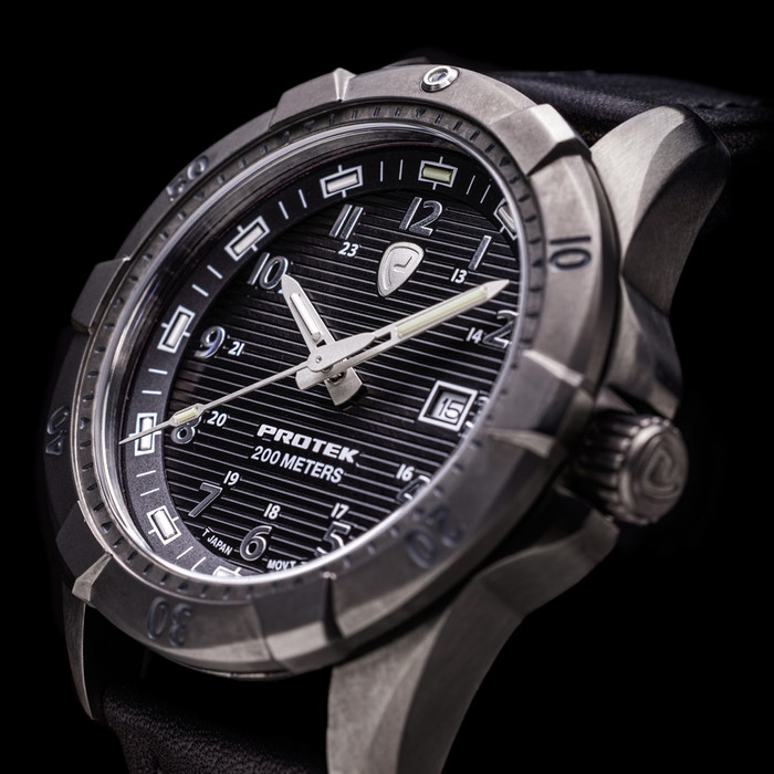 Protek Steel Tritium Dive Watch 2000 Series with Gun Metal Case and ...