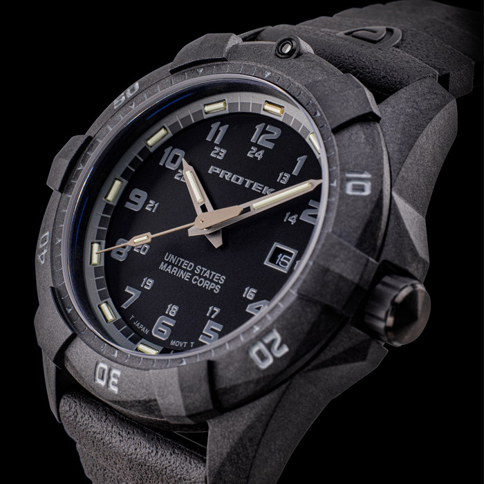 Protek Carbon Composite Official USMC Tritium Dive Watch #PT1011-USMC