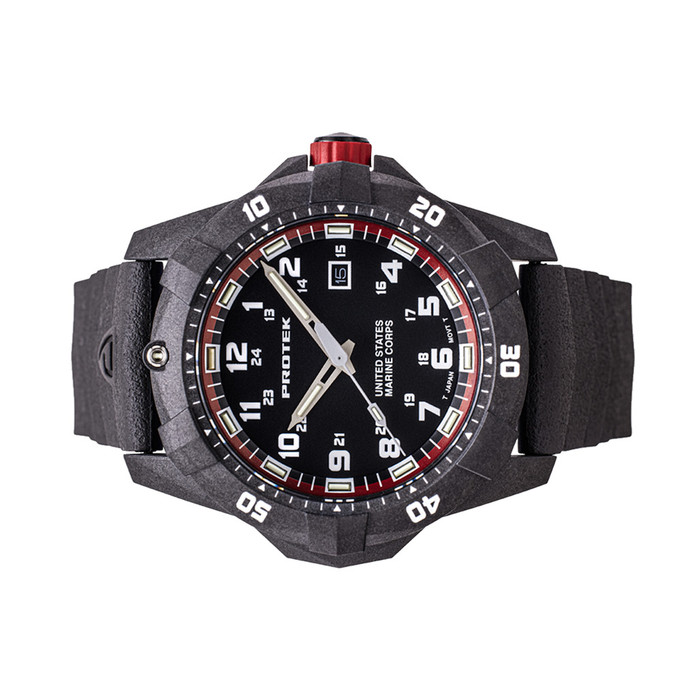 Protek Carbon Composite Official USMC Tritium Dive Watch with Red ...
