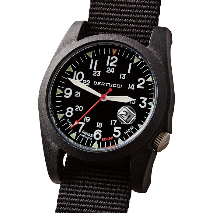 Bertucci A-3PS Solar Field Watch with Black Nylon Strap #13800