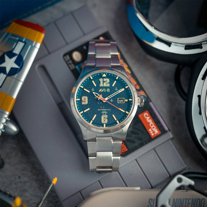 AVI-8 Capcom 1942 Automatic Limited Edition Blue Watch AV-4104-11
