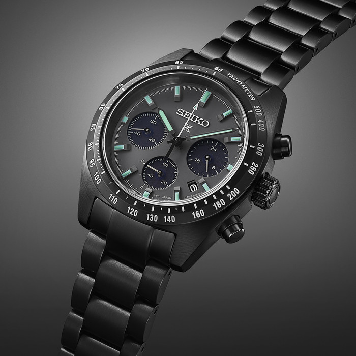 Seiko Prospex Speedtimer Solar Chronograph in black IP Plating #SSC917