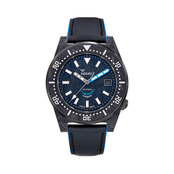 Squale T183 Forged Carbon Dive Watch with Blue Accents #T183AFCBL.RLBL