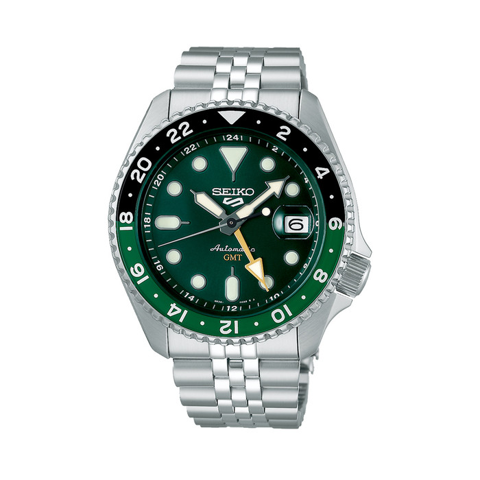 Seiko 5 Sports Automatic GMT Watch with Green Dial #SSK035