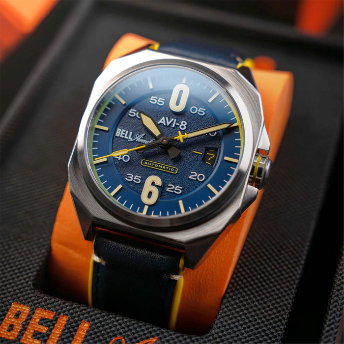 AVI-8 Bell X-1 Machbuster Automatic Catalina Blue Dial #AV-4115-03