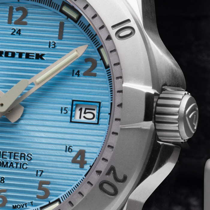 Protek Automatic Tritium Dive Watch with Light Blue Dial #PT2207