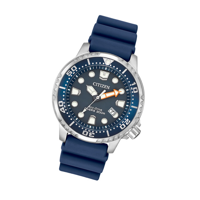 Citizen Eco-Drive Promaster Dive Watch with Blue Dial and Rubber Strap #BN0151-09L