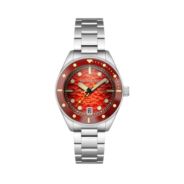 Spinnaker Challenger Automatic 300 Meter Fiery Red Dive Watch #SP-5159-33