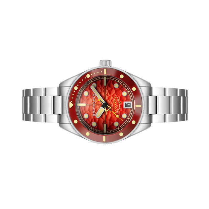 Spinnaker Challenger Automatic 300 Meter Fiery Red Dive Watch #SP-5159-33