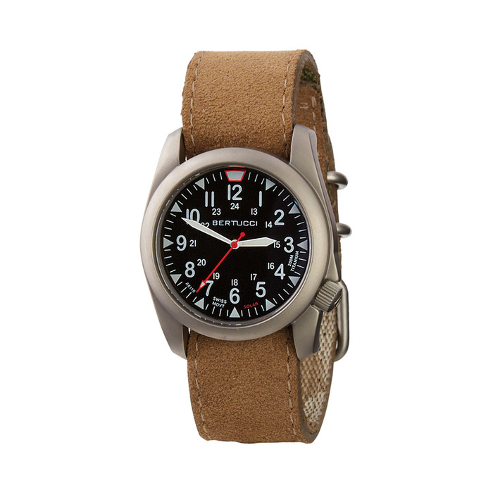 Bertucci A-4TS Super Yankee Solar with Black Dial and Leather Strap #13907