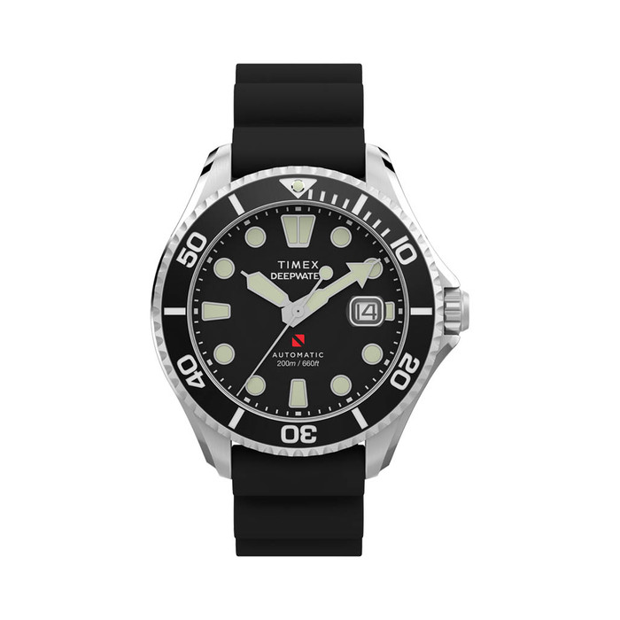 Timex Deepwater Meridian 200 Automatic 44mm HNBR Rubber Strap Watch # ...